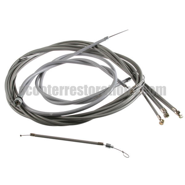 Vespa Cable Set - Grey (Small Frame 100 125 Primavera) Friction Free – Scooter Restorations