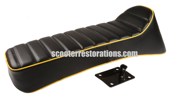 Ancillotti Dual Seat (Black) with Yellow Logo & Yellow Piping – Scooter ...