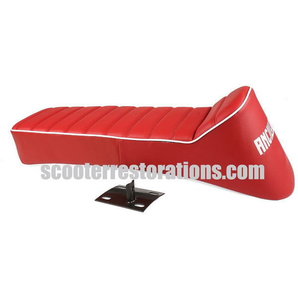 Ancillotti Dual Seat (Red) with White Logo & White Piping – Scooter ...