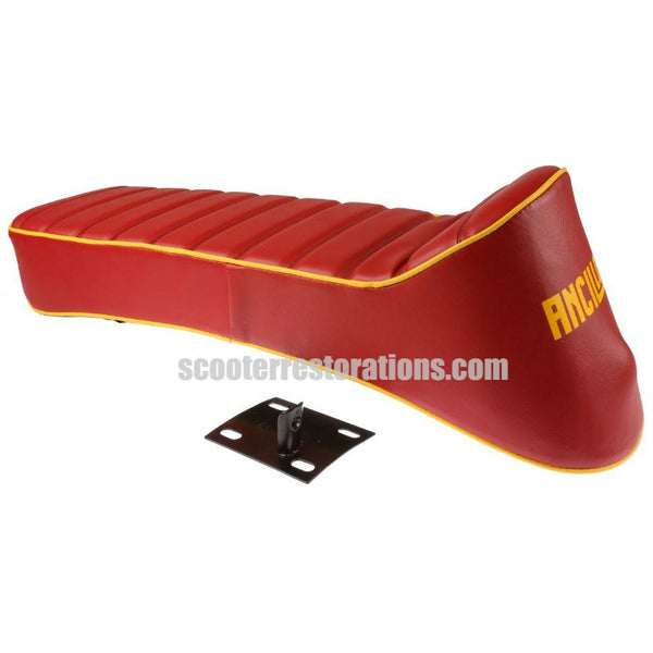 Ancillotti Dual Seat (Red) with Yellow Logo & Yellow Piping – Scooter ...